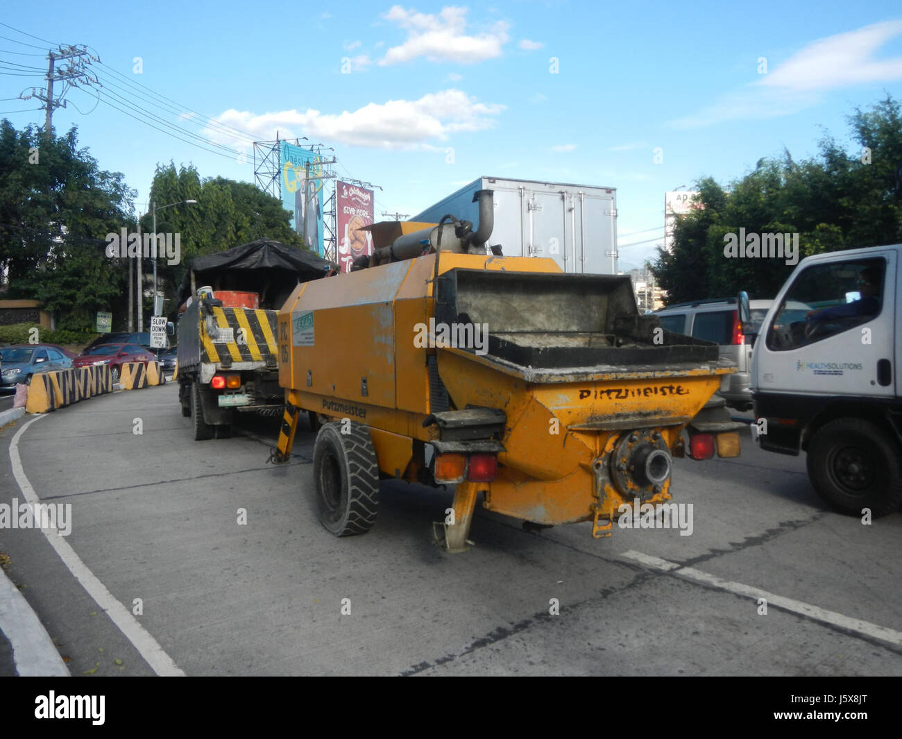 This map highlights key locations within Quezon City, including ...