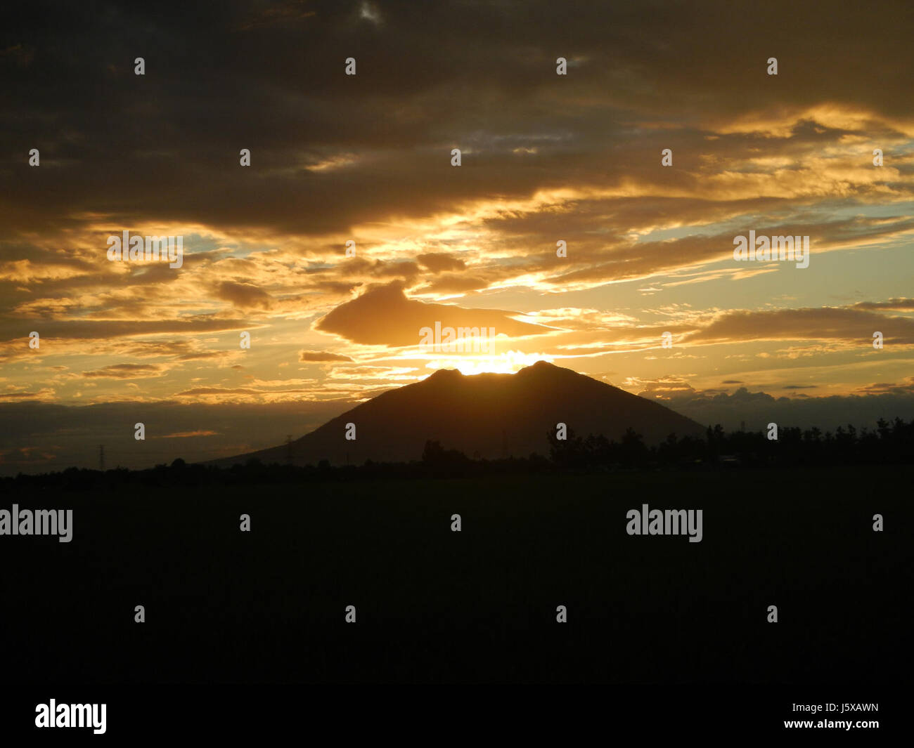 A scenic view of Mount Arayat in Nueva Ecija, Philippines, with ...