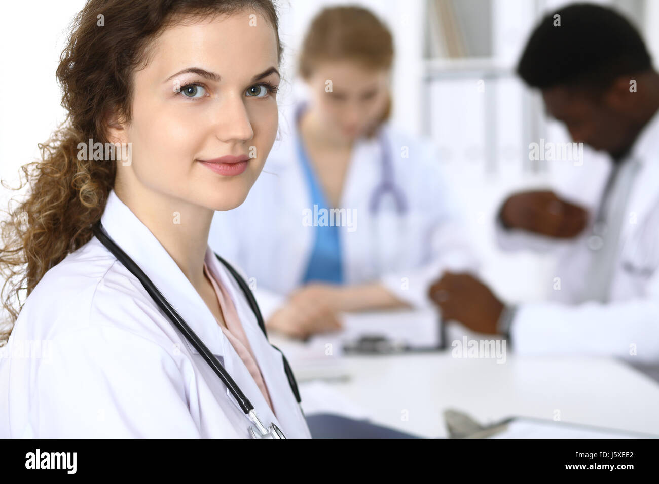 Medical doctor woman ready to help patients. Medicine and health care ...