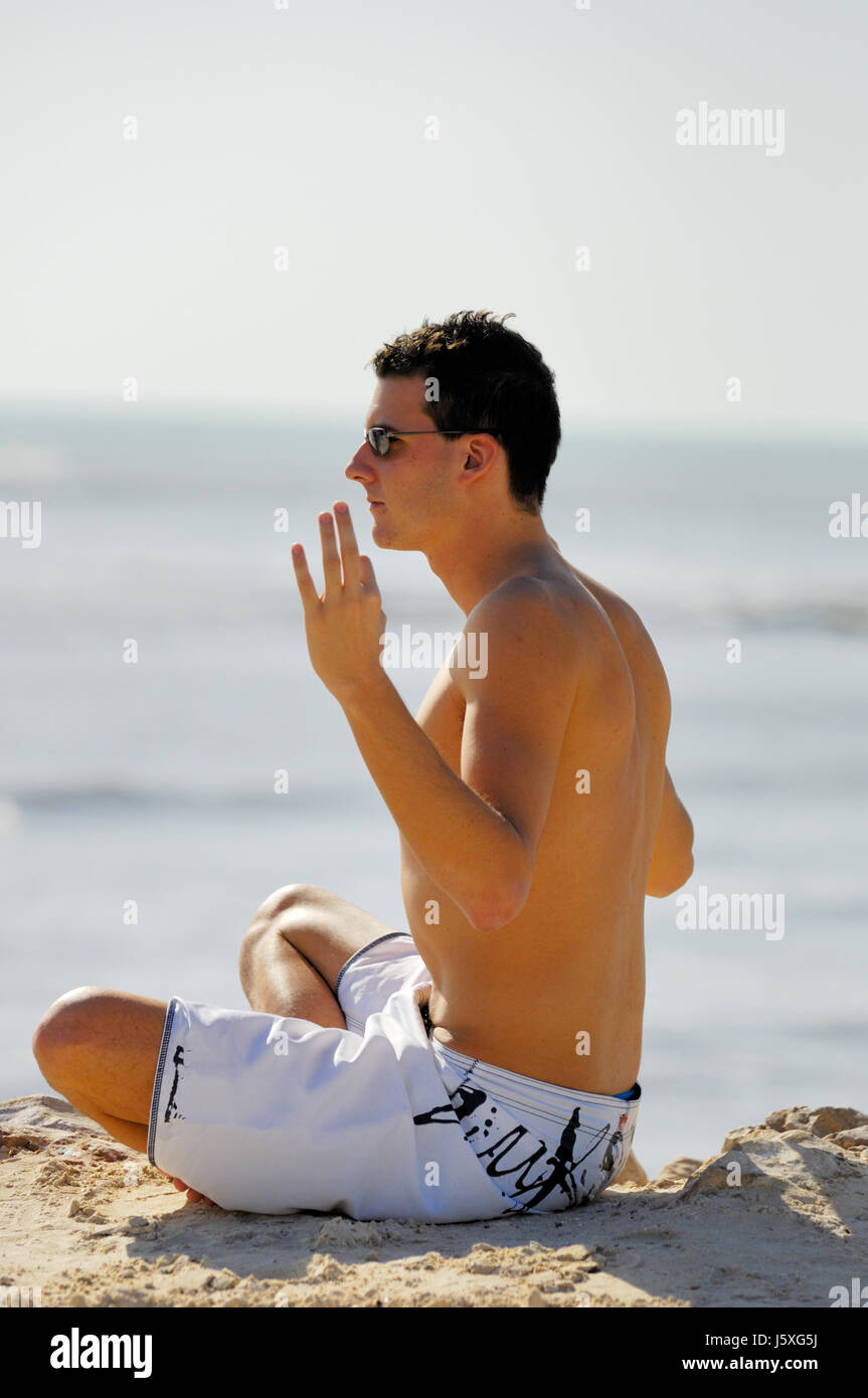 male masculine beach seaside the beach seashore peaceful meditation ...