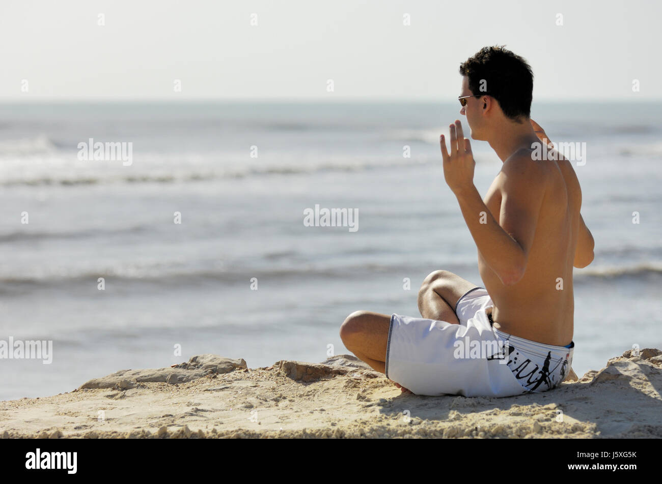 male masculine beach seaside the beach seashore peaceful meditation ...