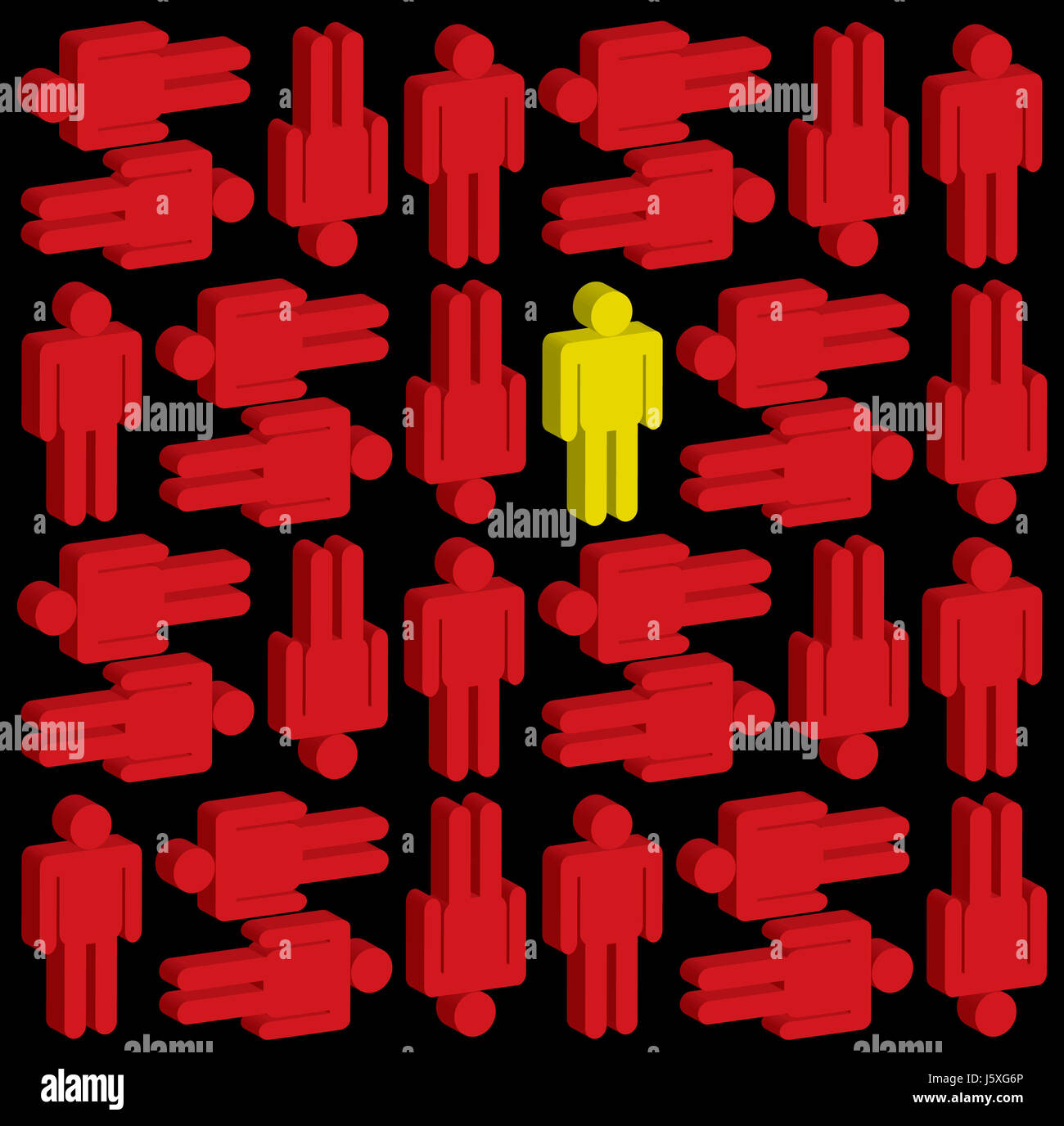 person different unique same group red yellow illustration pose shape ...