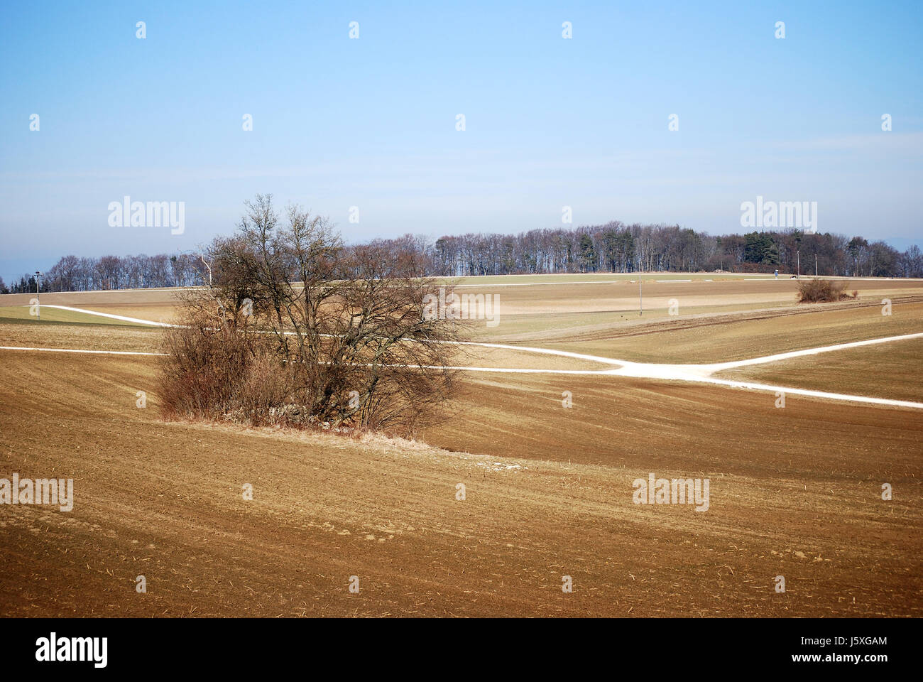 dirt road crossing path way dirt road switzerland acre crossing path ...
