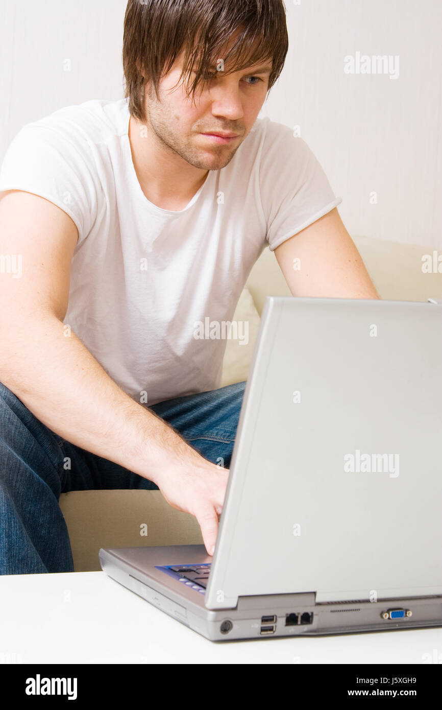 laptop notebook computers computer concentrated busy working young ...