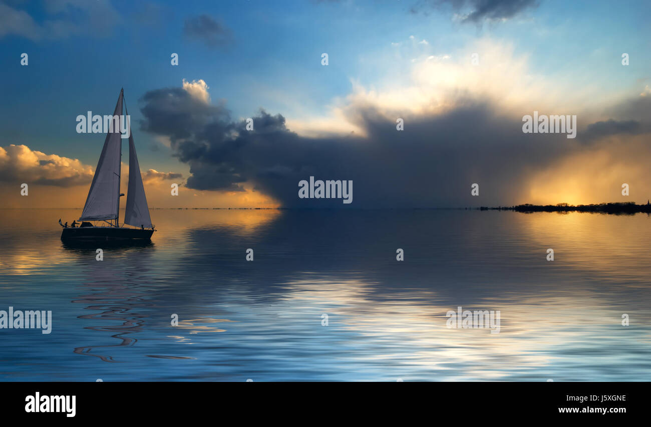 sunset romantic summer summerly sail evening boats sailing boat ...