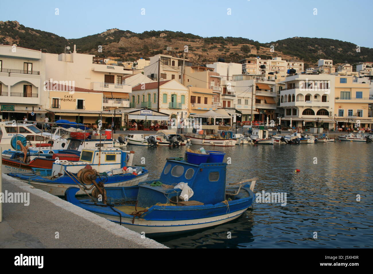 greece greek harbor coloured boats sailing boat sailboat rowing boat ...