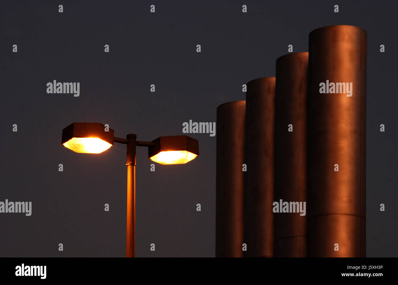 blue metal tube abstract tubes complete perfect firmament sky pipe ...