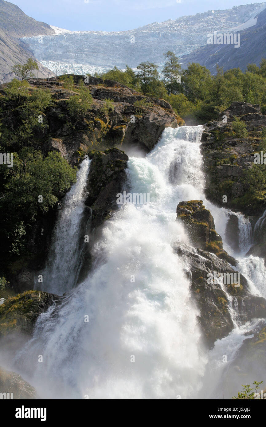 rock waterfall norway ice glacier mountain water waterfall ice drop ...