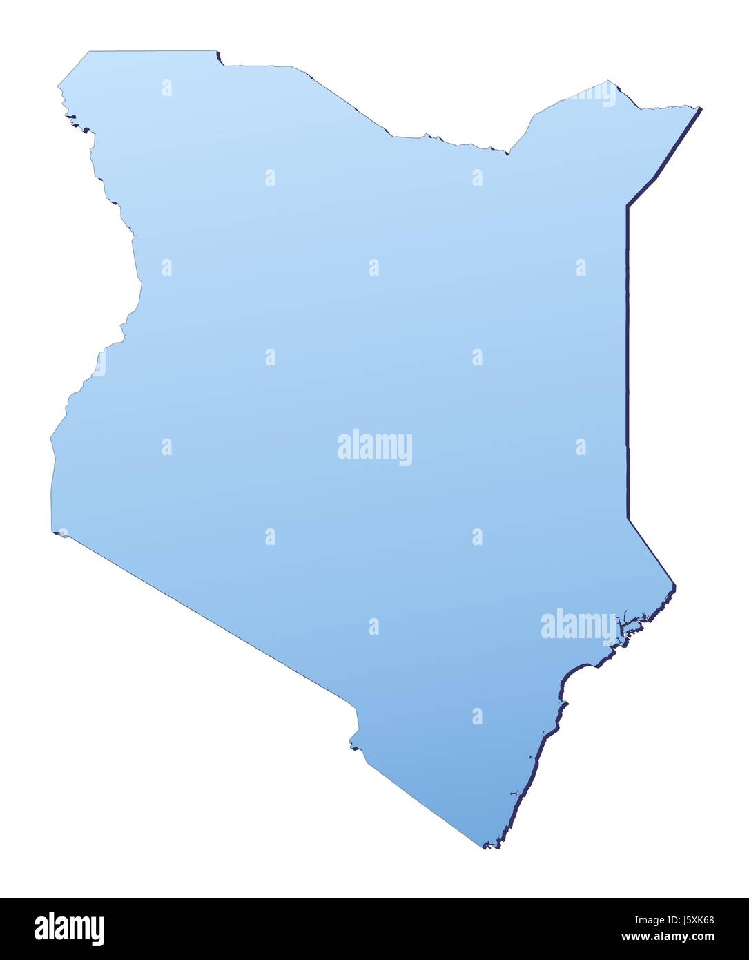 blue isolated kenya outline gradient map atlas map of the world ...