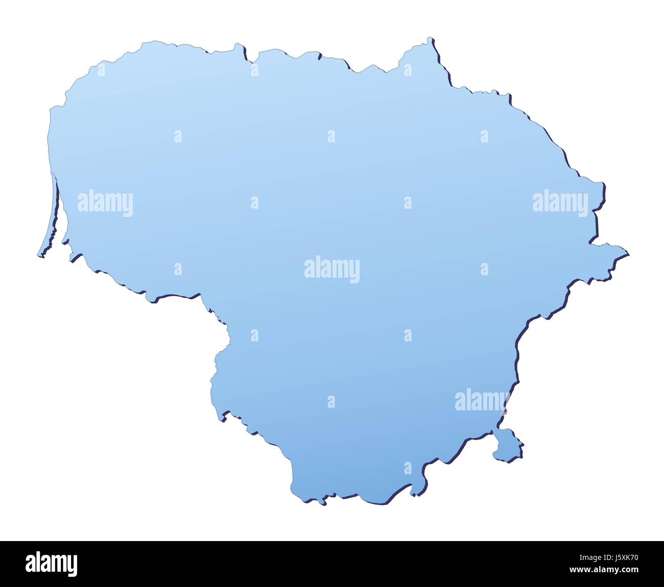 blue isolated outline lithuania gradient map atlas map of the world ...