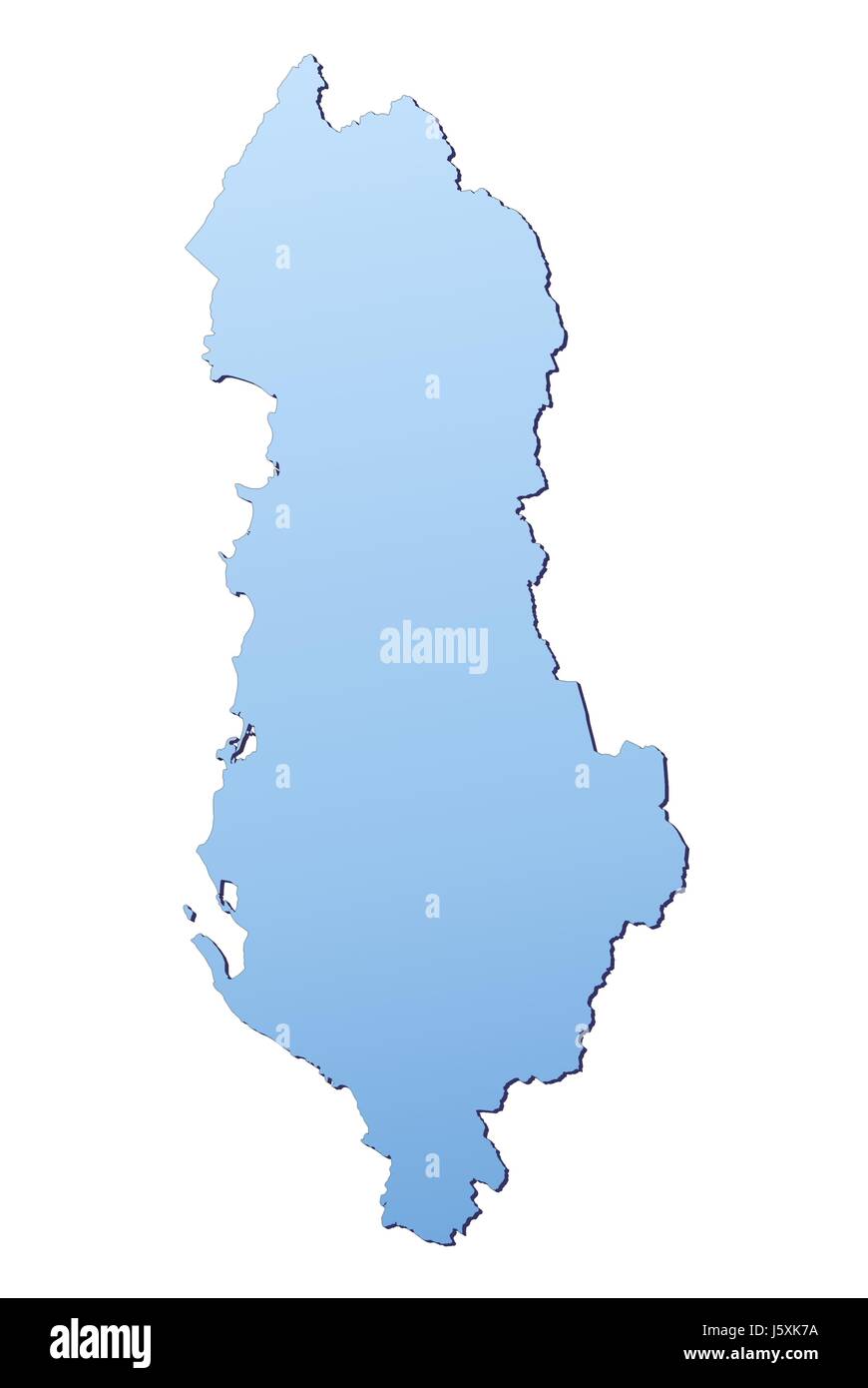 blue isolated outline gradient albania map atlas map of the world ...
