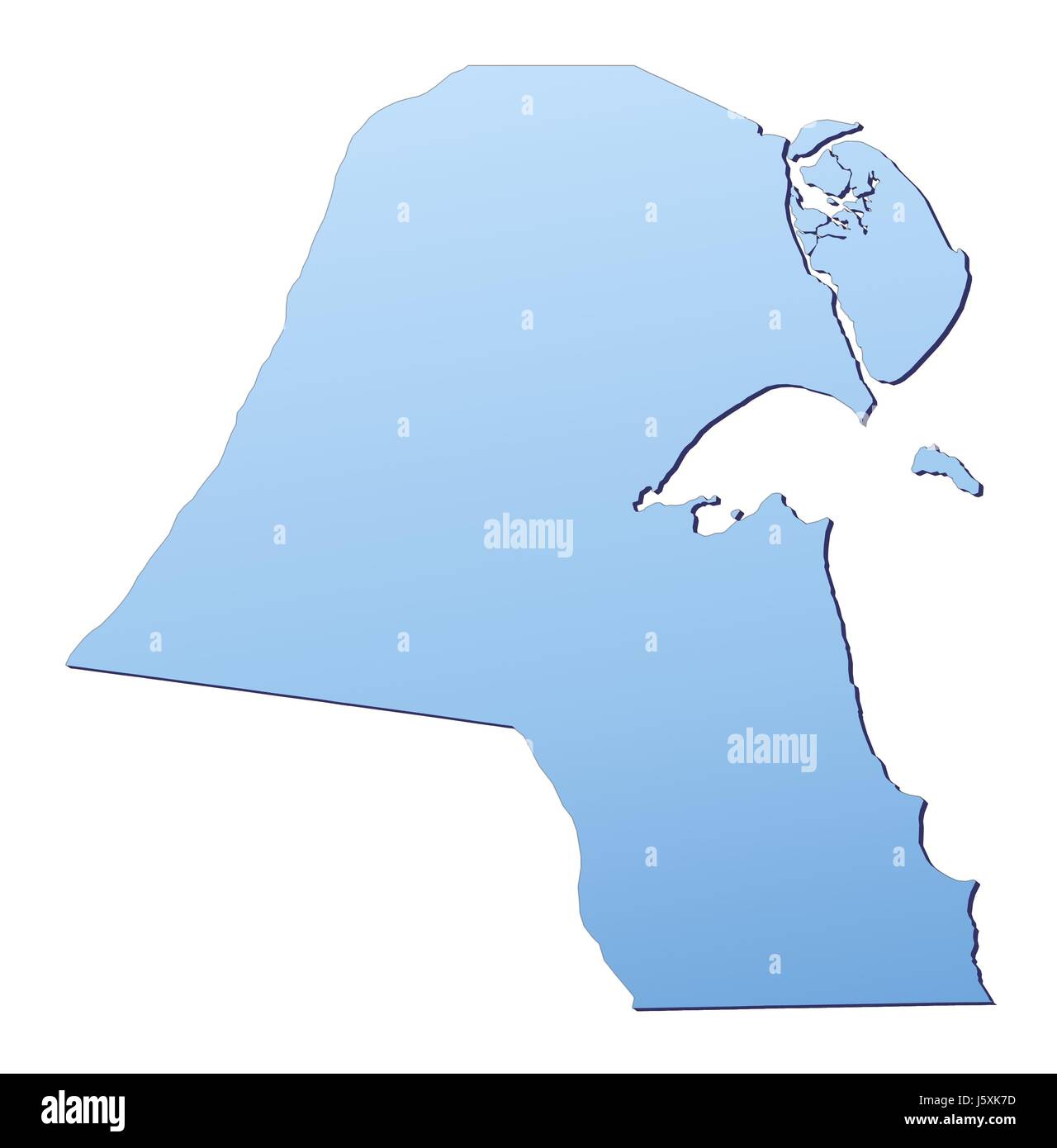 blue isolated outline gradient map kuwait atlas map of the world ...