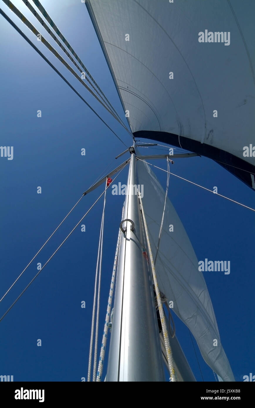 sail drop mast sheet ropes linen tear down worms eye sail drop mast ...