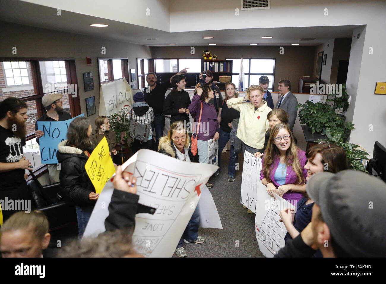 Activists march and protest for the rights of people experiencing ...