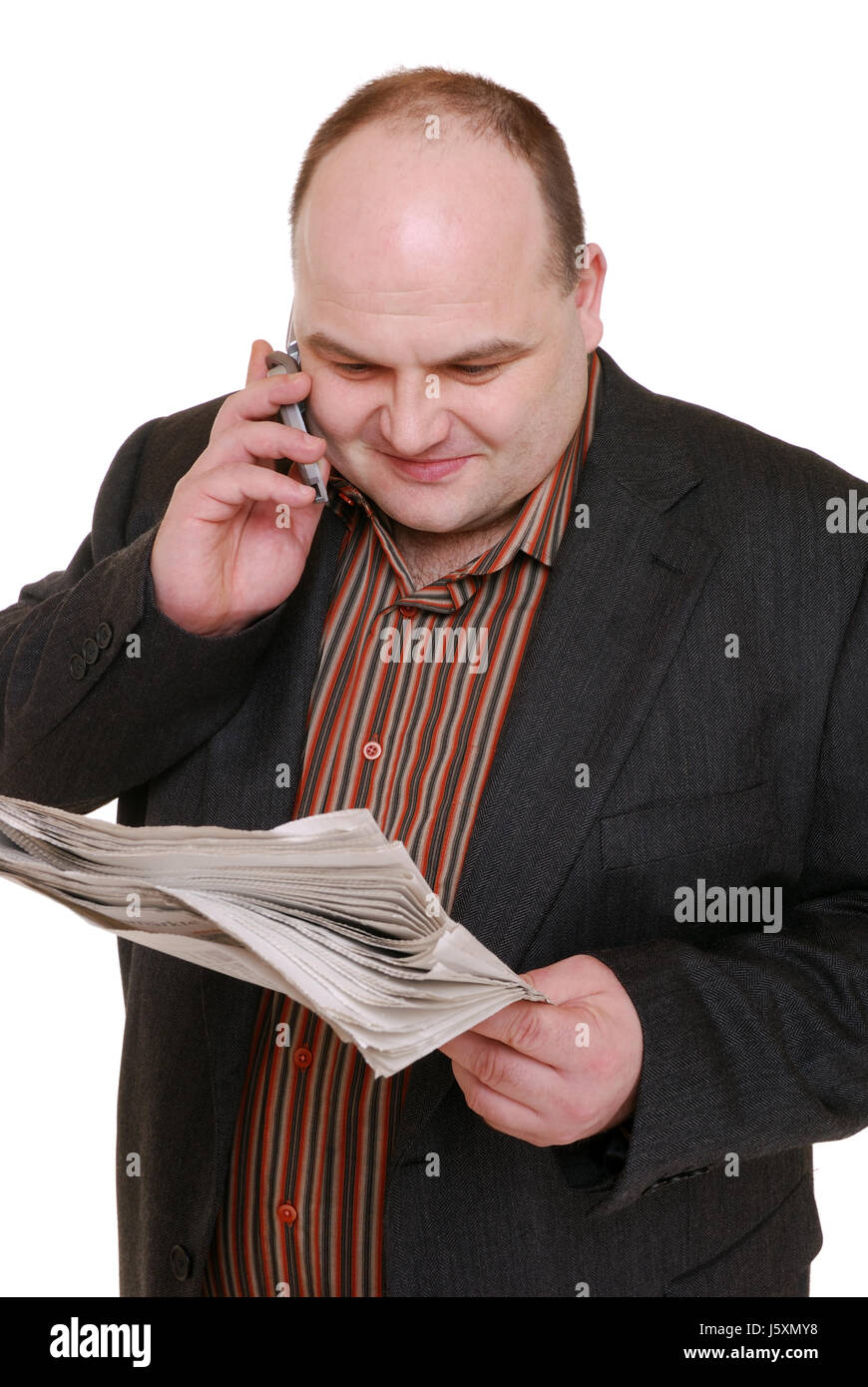 man with newspaper Stock Photo - Alamy