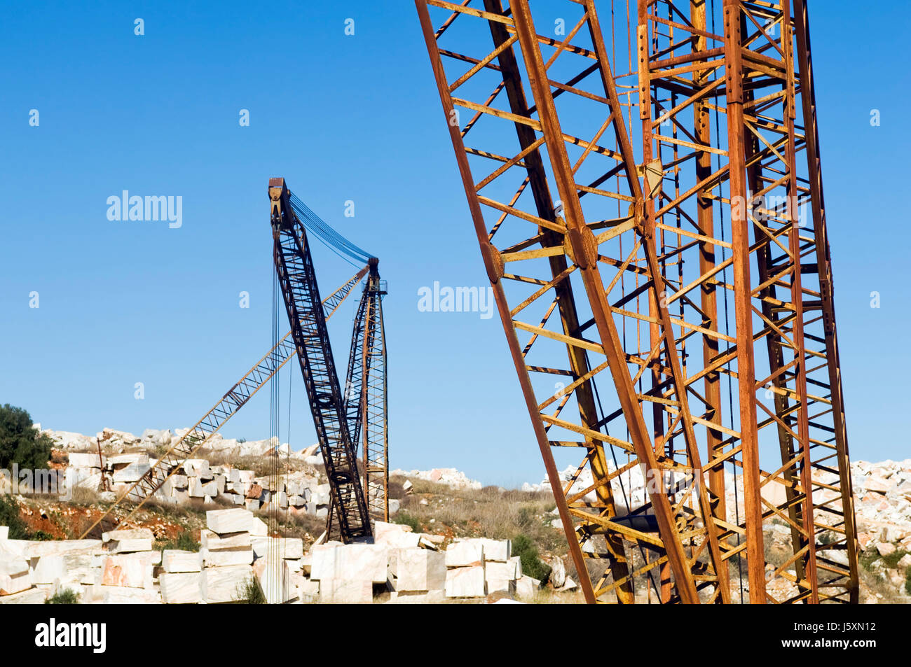 stone rock marble quarry block extraction crane mine blue stone graphic ...