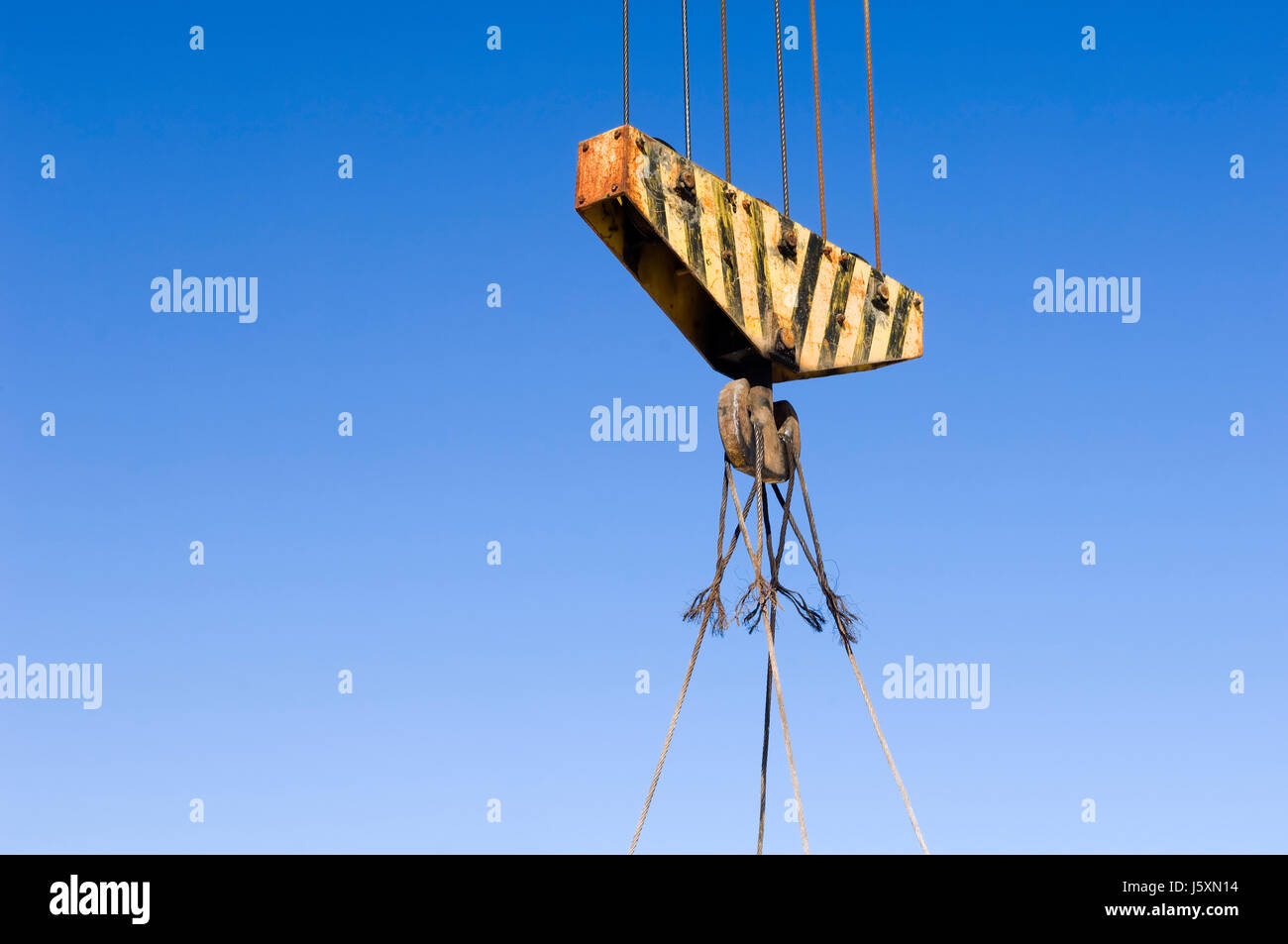 rusty rust hook cable equipment pulley current conduction crane lift ...
