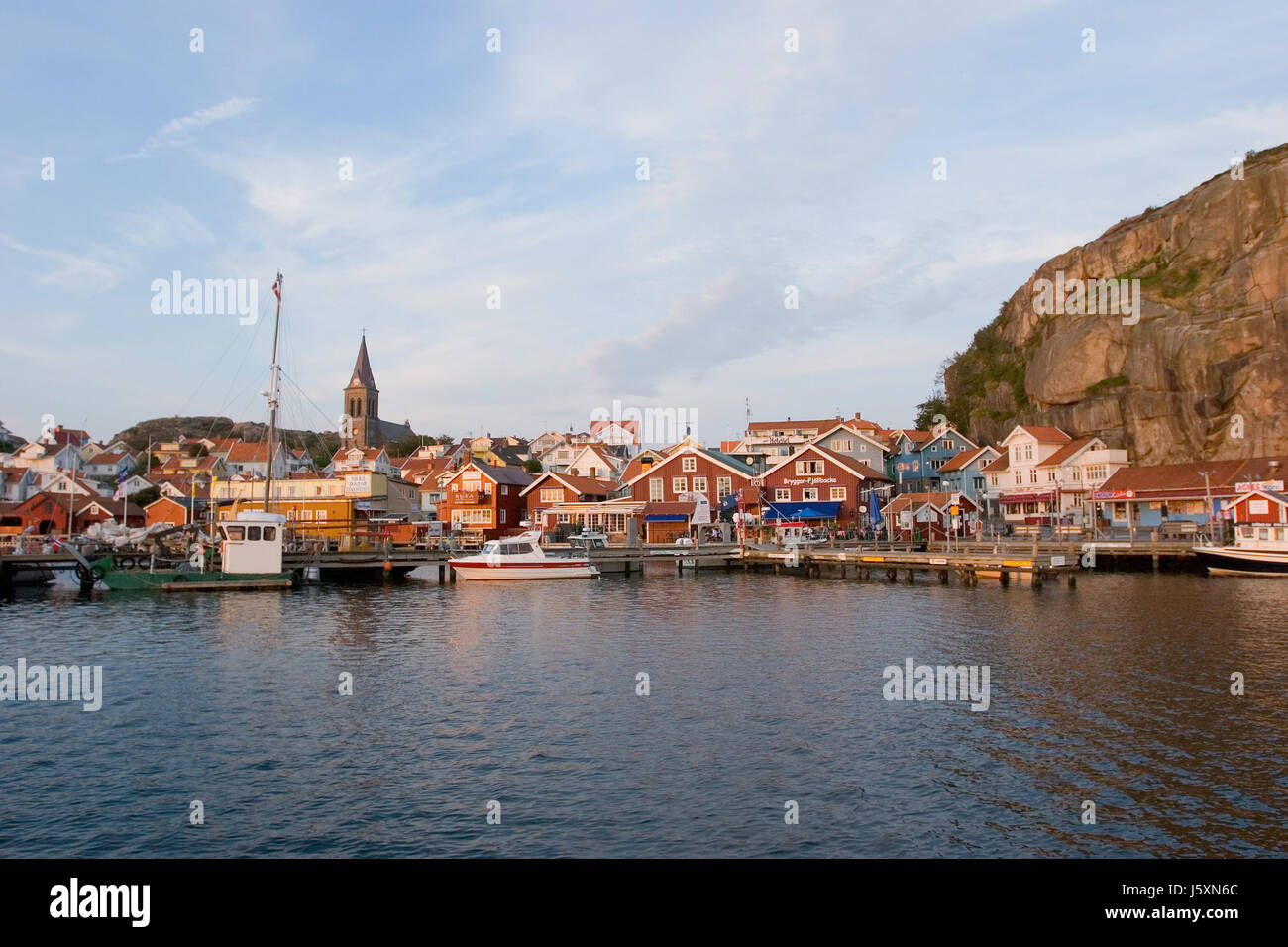 sweden harbor rock harbours fishing village house building historical ...