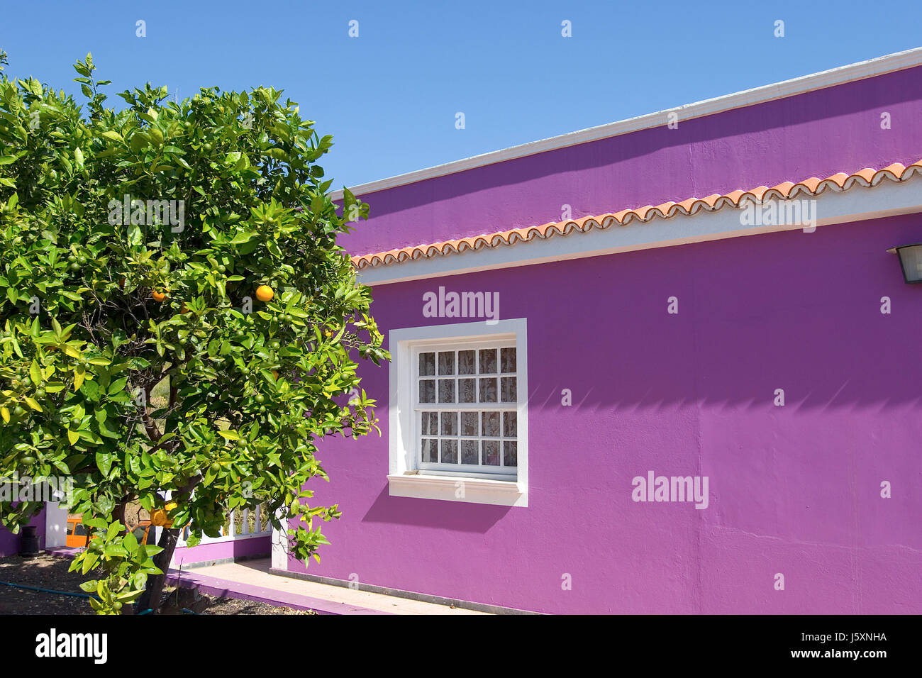 lilac house on la palma Stock Photo - Alamy
