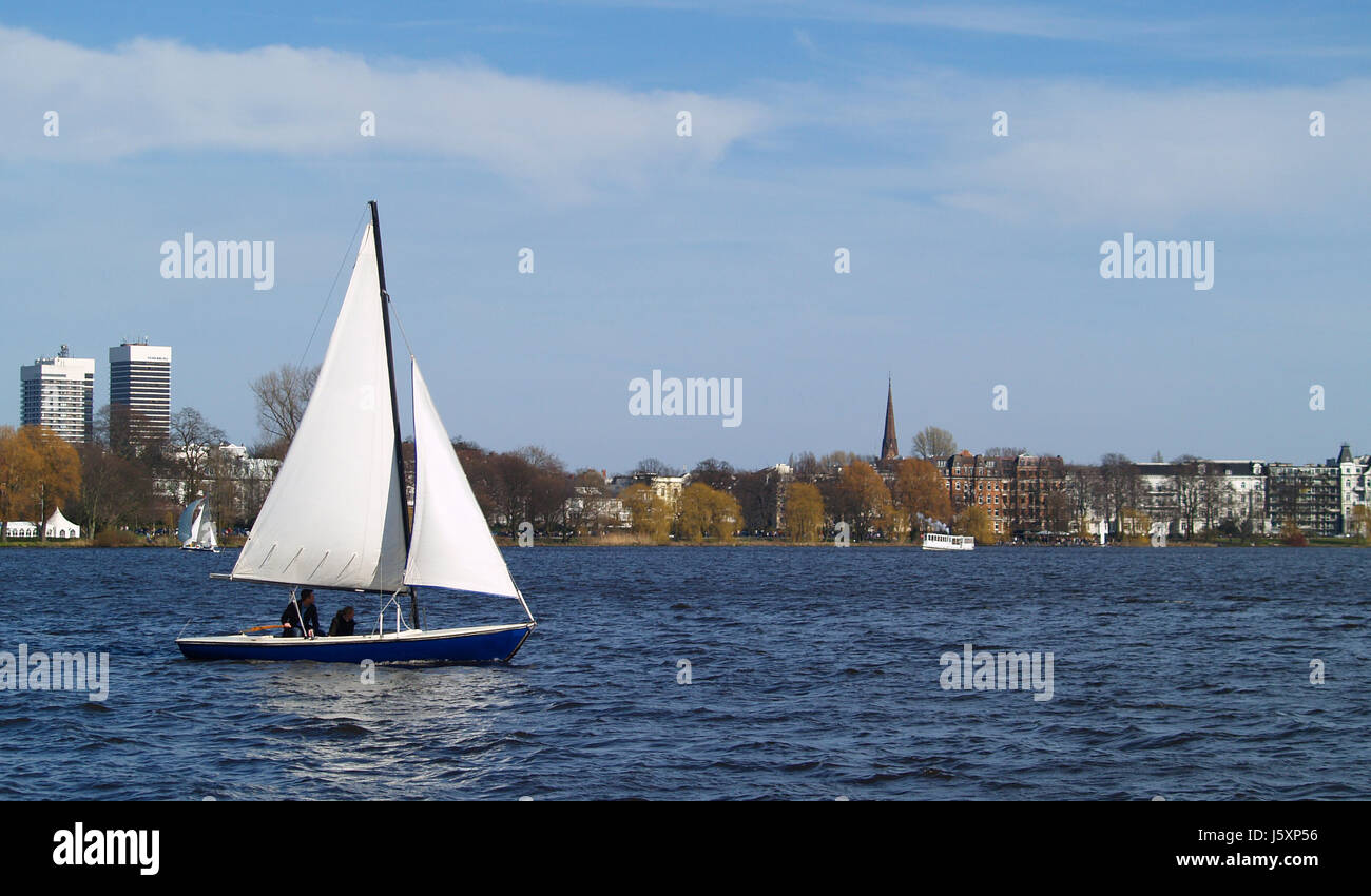 sail hamburg Hanseatic city sailing ship sailing boat sailboat rowing ...
