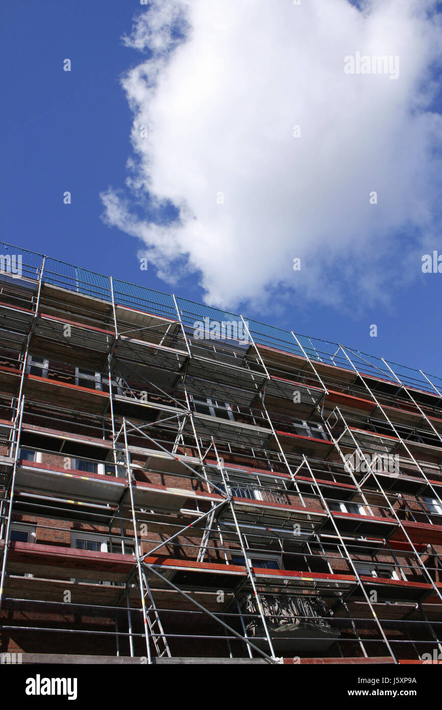 house building scaffold scaffolding redevelopment buildings ...