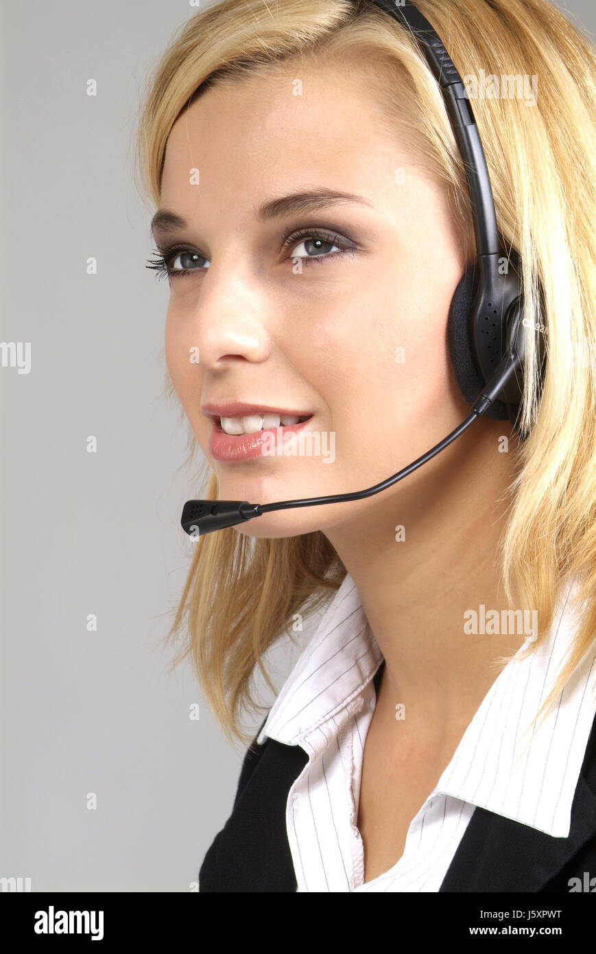 woman with headset Stock Photo - Alamy