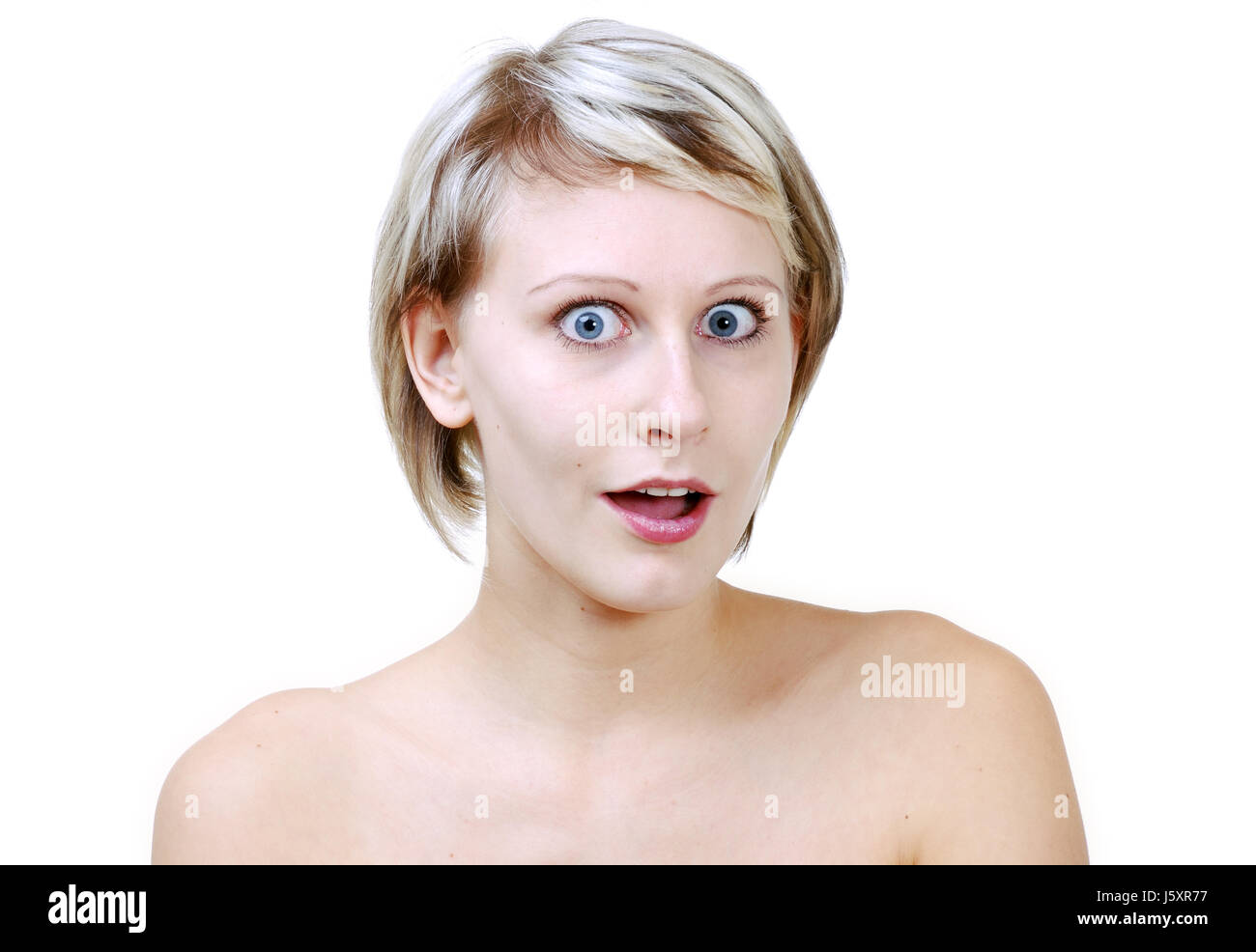 woman frightened wonder incredulous frighten scare shocked surprise ...