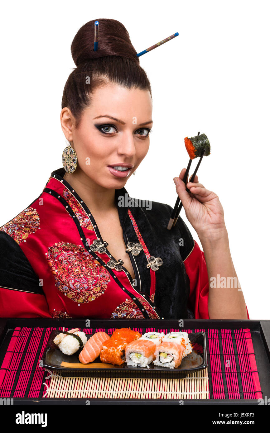 woman in traditional dress with eastern food Stock Photo - Alamy