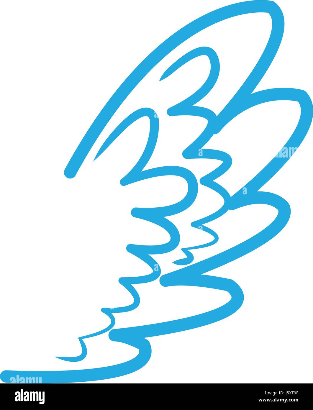 blue wing feather fly decoration symbol emblem Stock Vector Image & Art ...