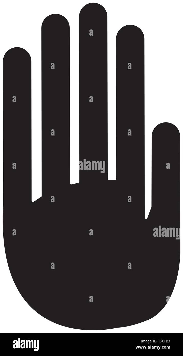 hand palm human symbol pictogram Stock Vector Image & Art - Alamy