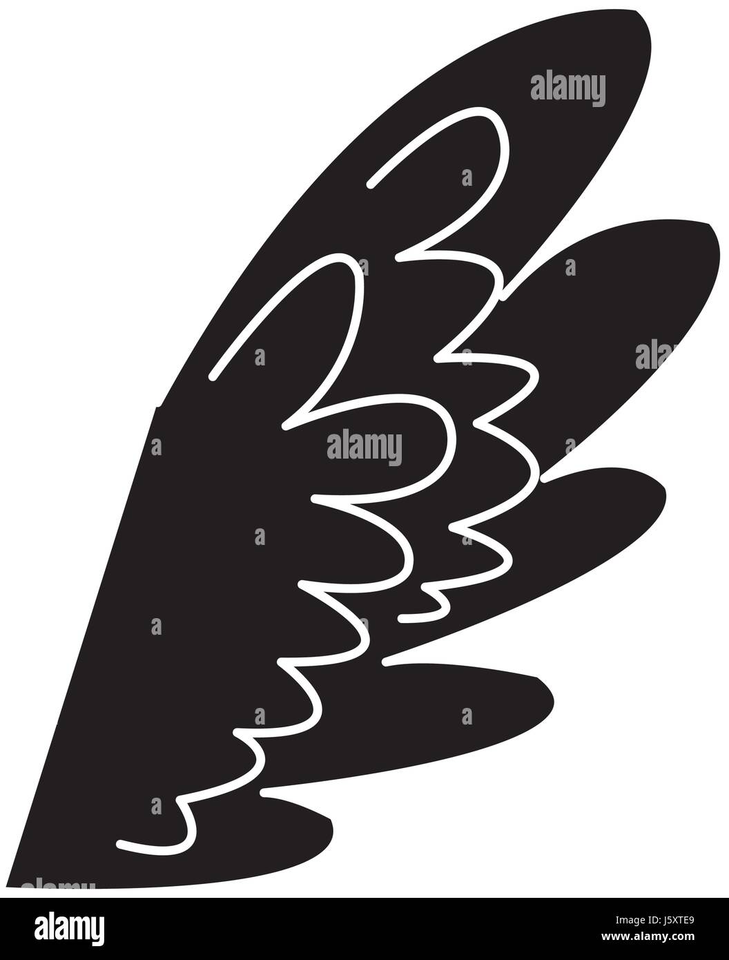 wing feather fly decoration symbol emblem pictogram Stock Vector Image ...