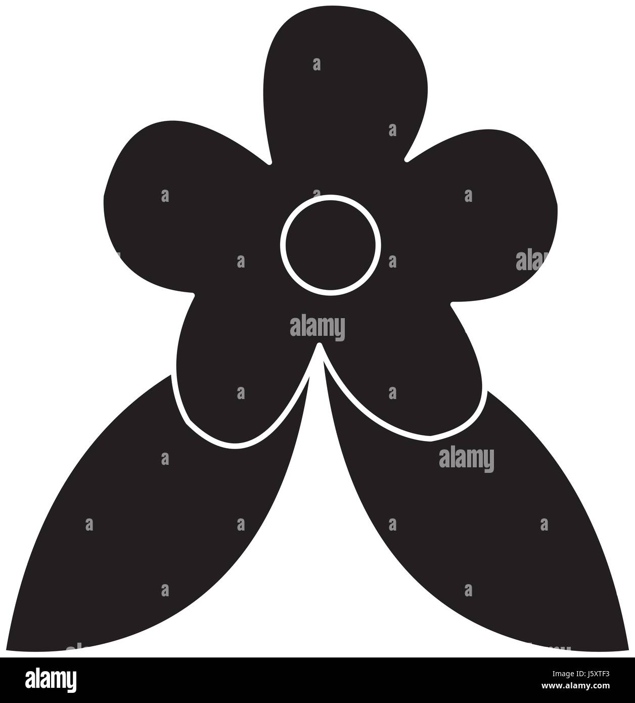 flower leaves spring nature decoration pictogram Stock Vector Image ...