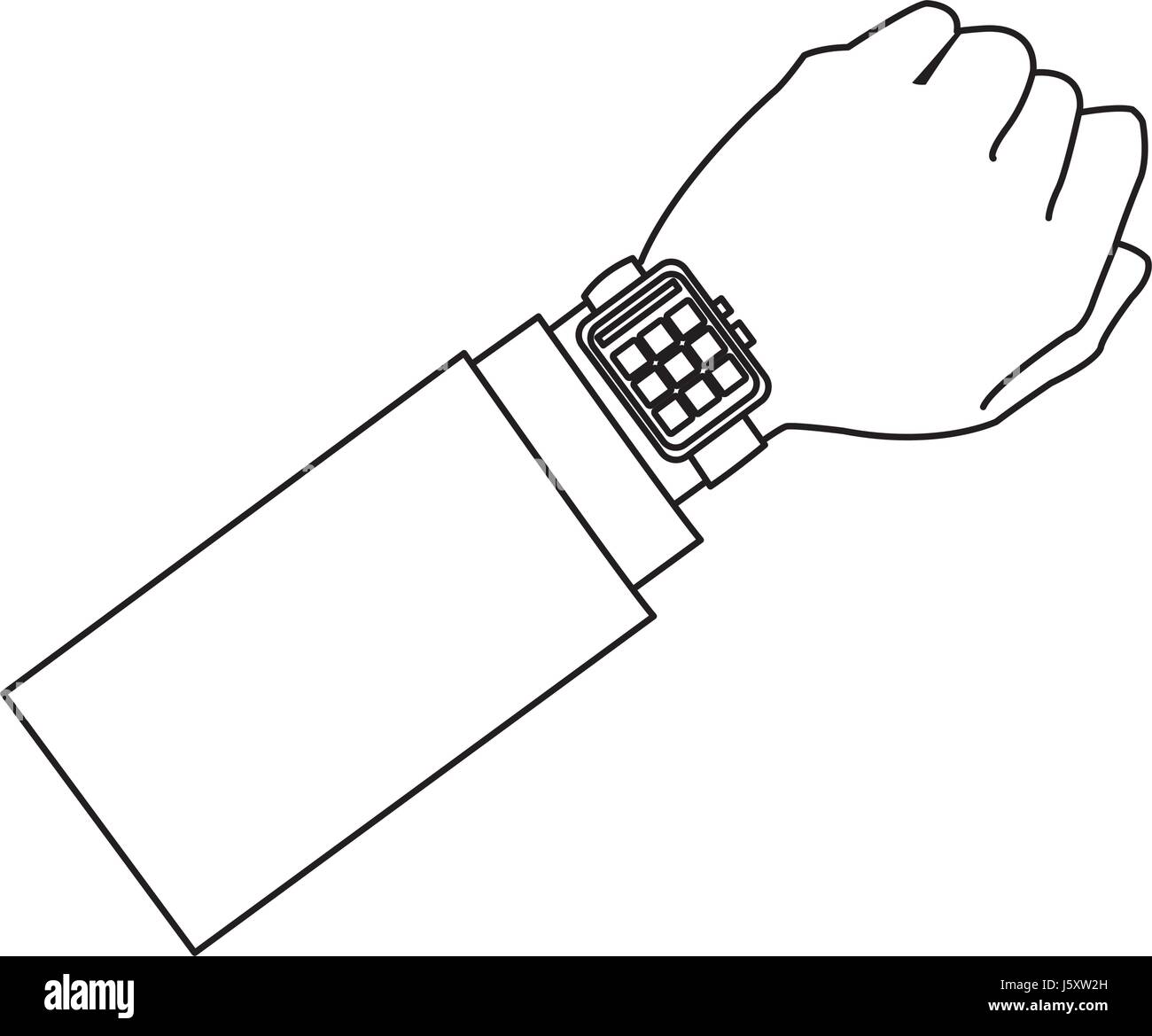 Man cell phone and watch Stock Vector Images - Alamy
