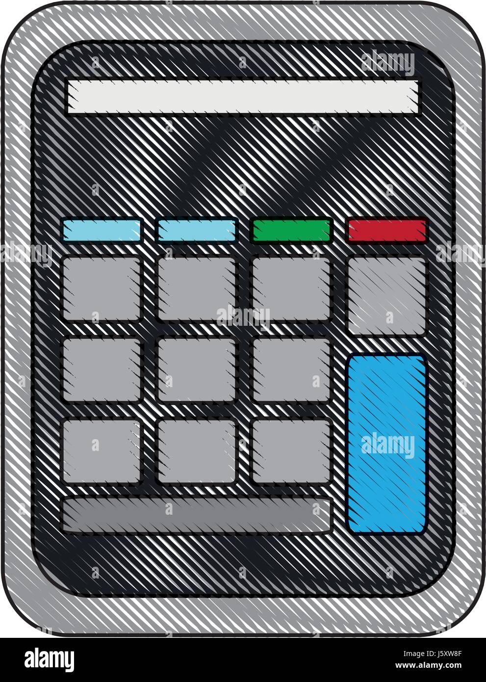 drawing calculator utensil math number technology Stock Vector Image ...