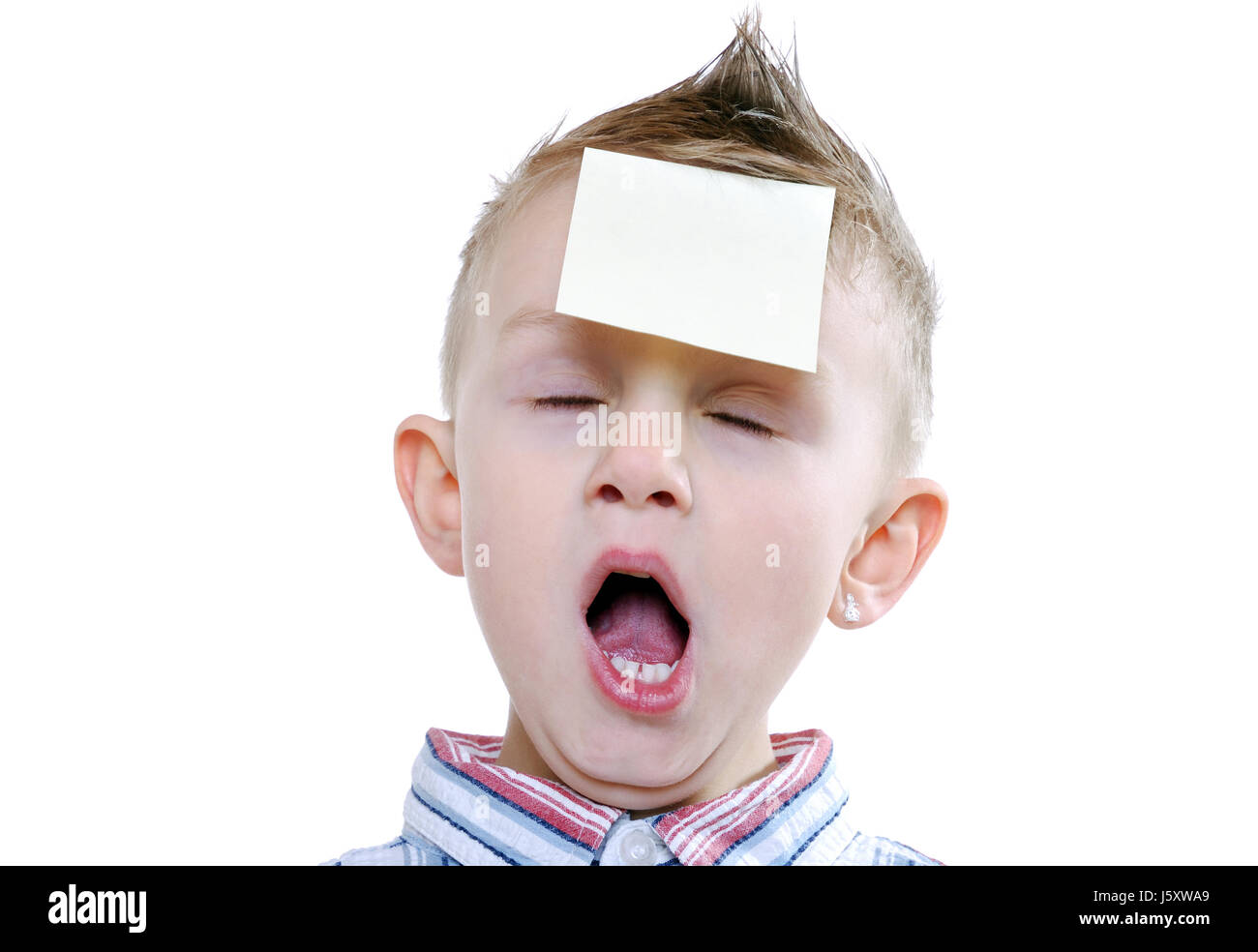 note memo slip tired yawn notepads young younger child post it narrate ...