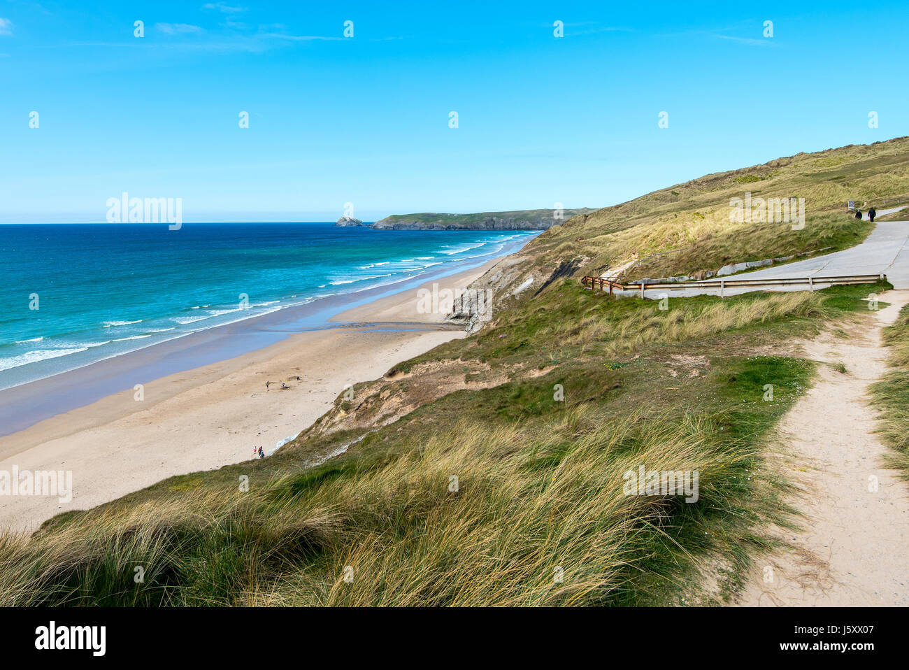 South of perran sands beach at perranporth hi-res stock photography and ...