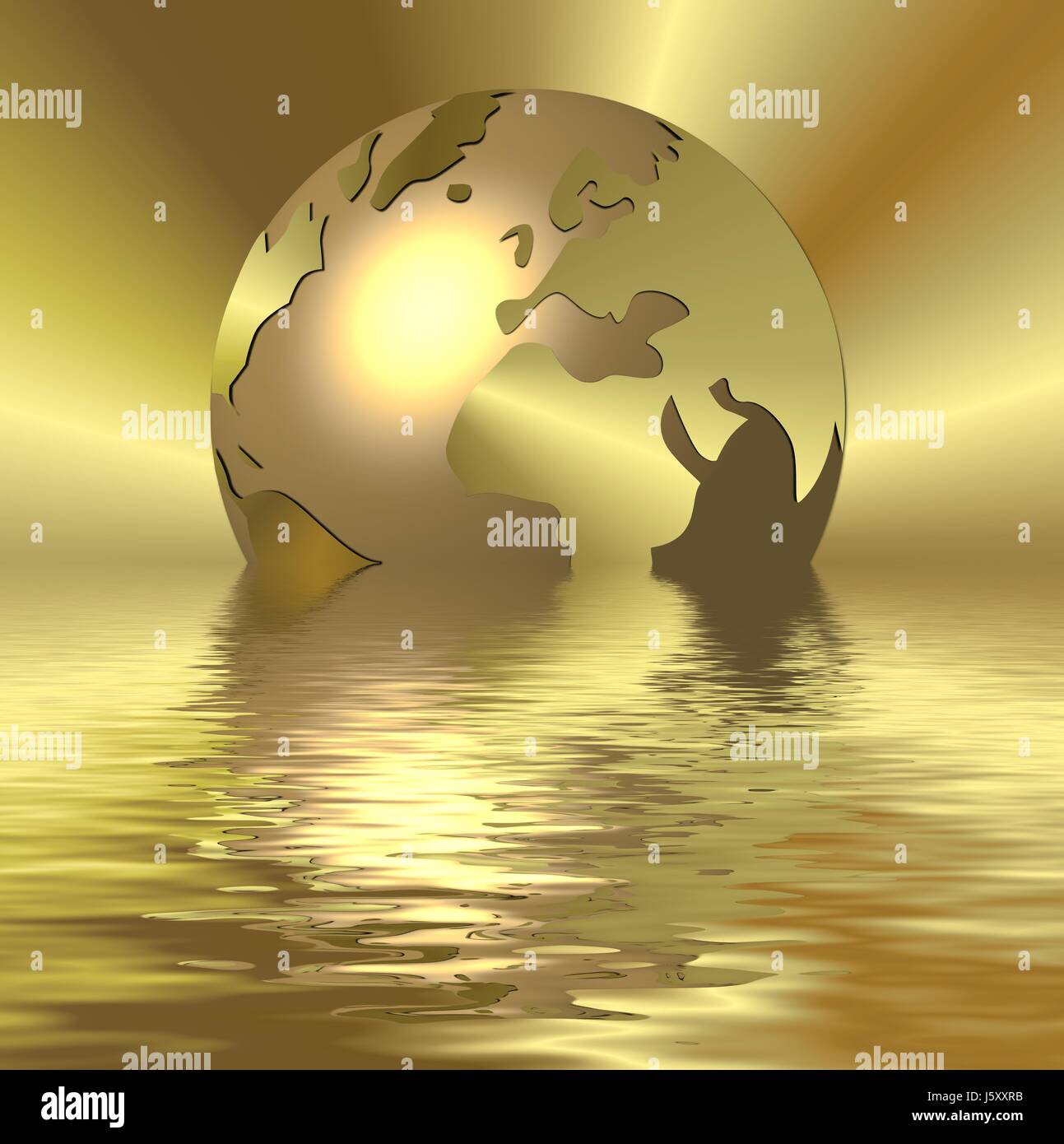 golden floating earth Stock Photo - Alamy
