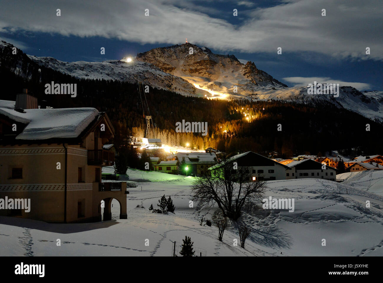 night in the engadine Stock Photo - Alamy
