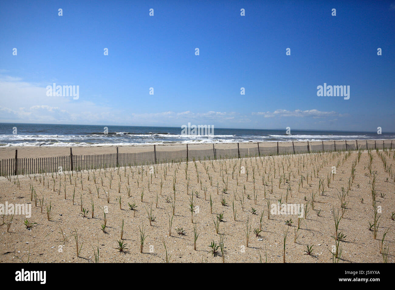 Beach restoration in Rockaway New York Stock Photo - Alamy