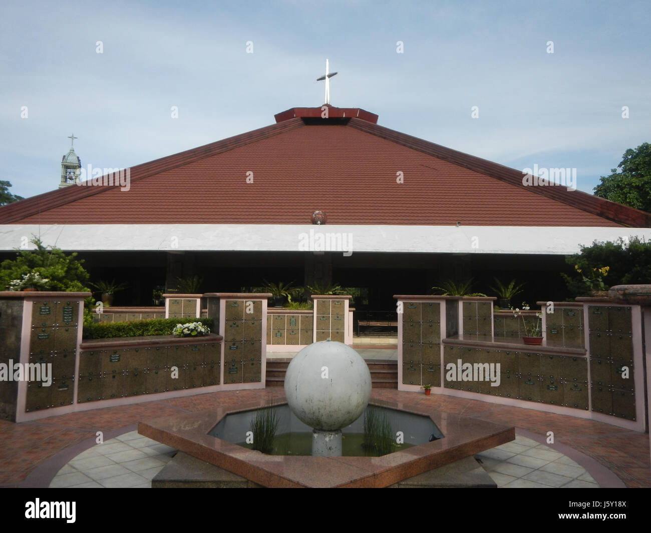 The image shows the exterior of Santa Maria Della Strada Parish Church ...
