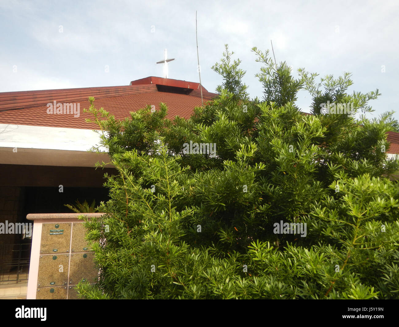 The exterior of the Santa Maria Della Strada Parish Church in Pansol ...