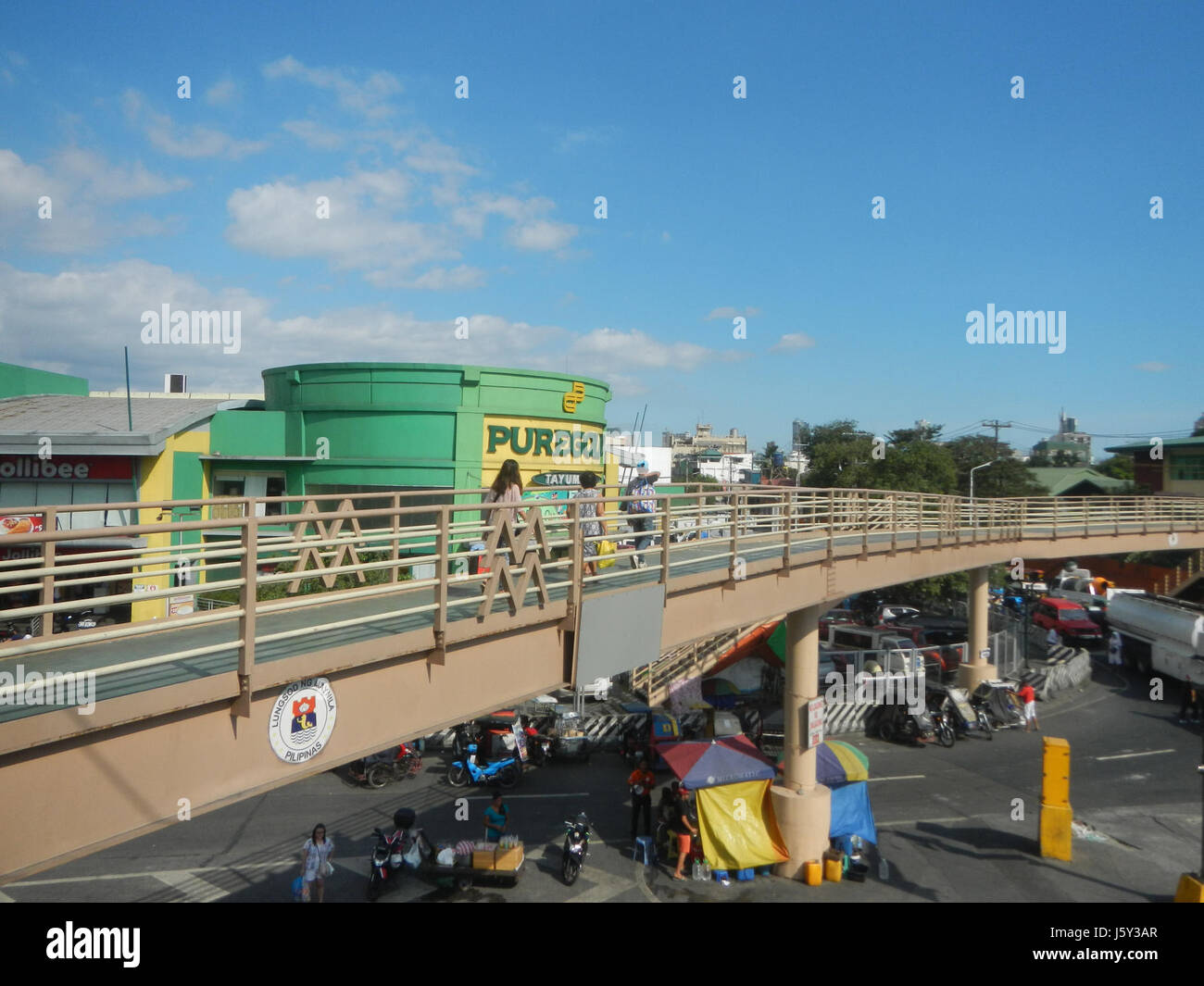 This refers to a pedestrian footbridge located at a key intersection in ...