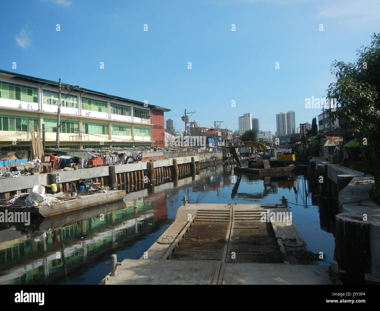 The pedestrian footbridge in Tondo, Manila, connects various localities ...