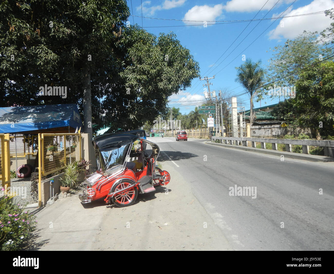 The Sabang Baliuag Boundary Bridge in Bulacan, Philippines, serves as ...