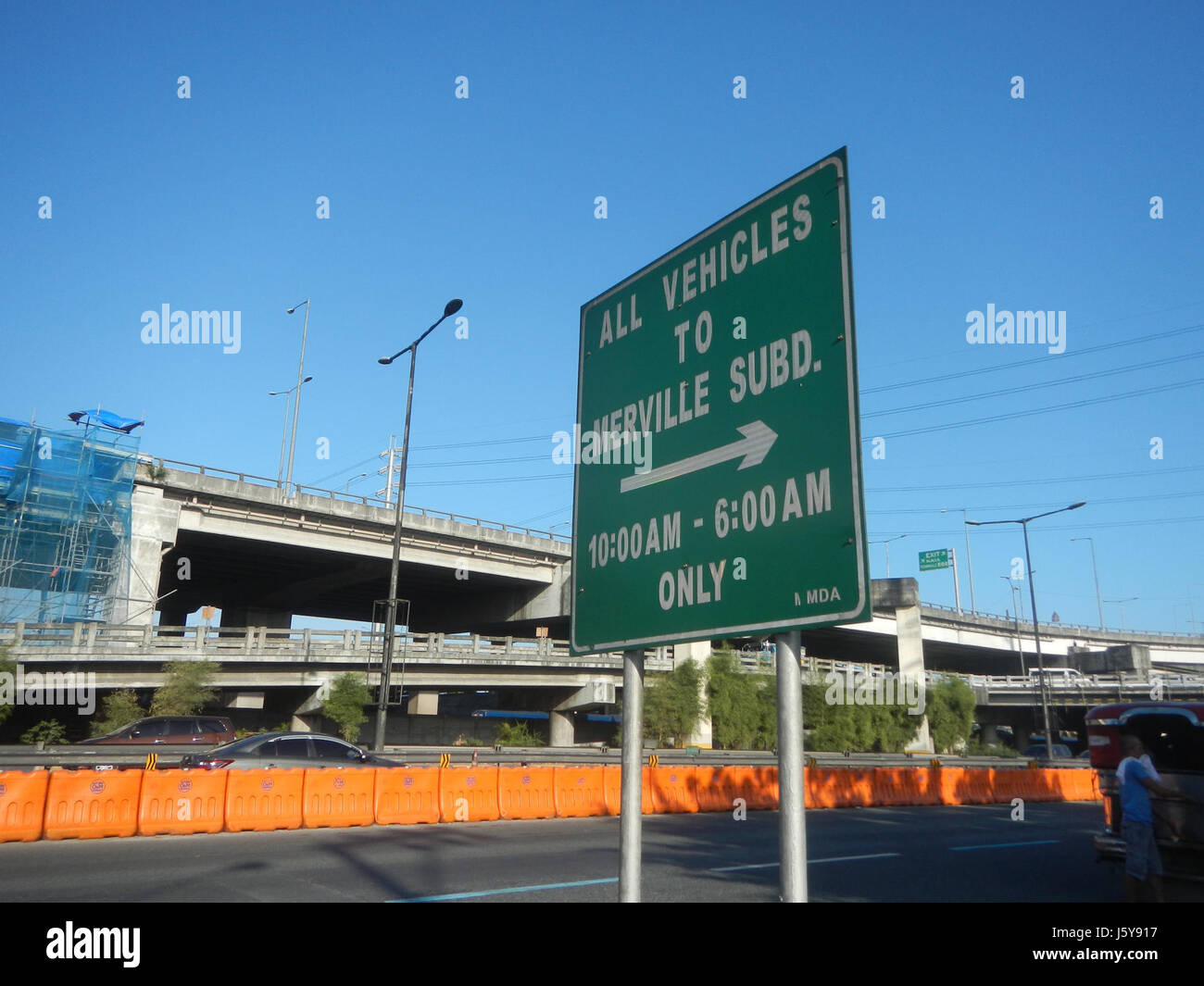 The image shows the Sales Interchange along the South Luzon Expressway ...