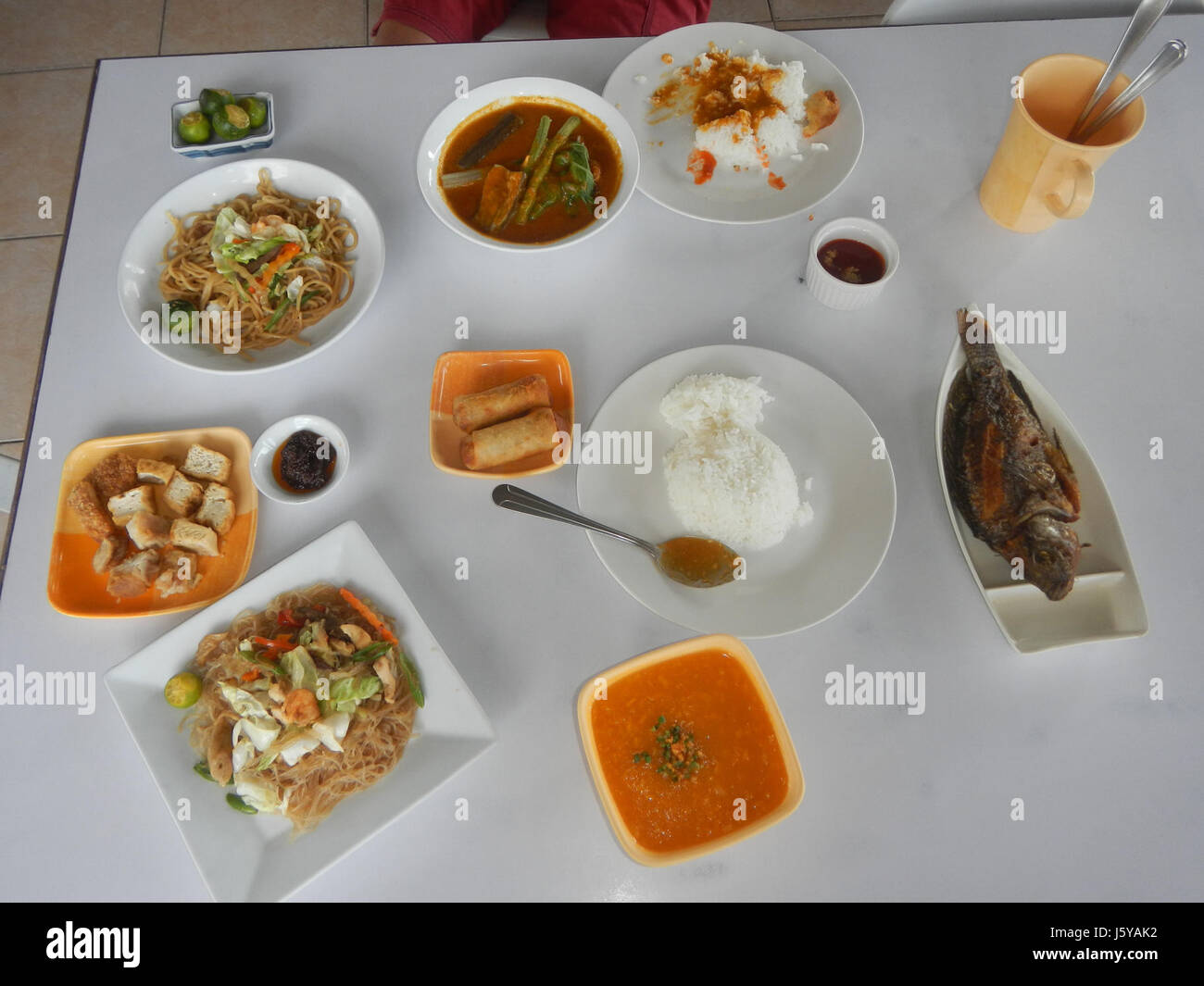 0395 Cuisine of Bulacan Fried itik pugo pancit 21 Stock Photo - Alamy