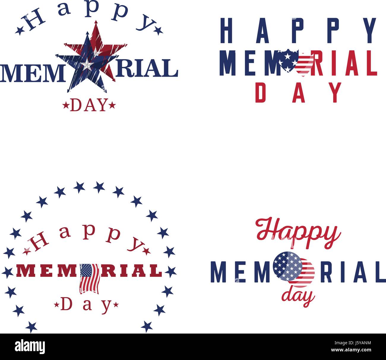 Set of memorial day labels Stock Vector Image & Art - Alamy