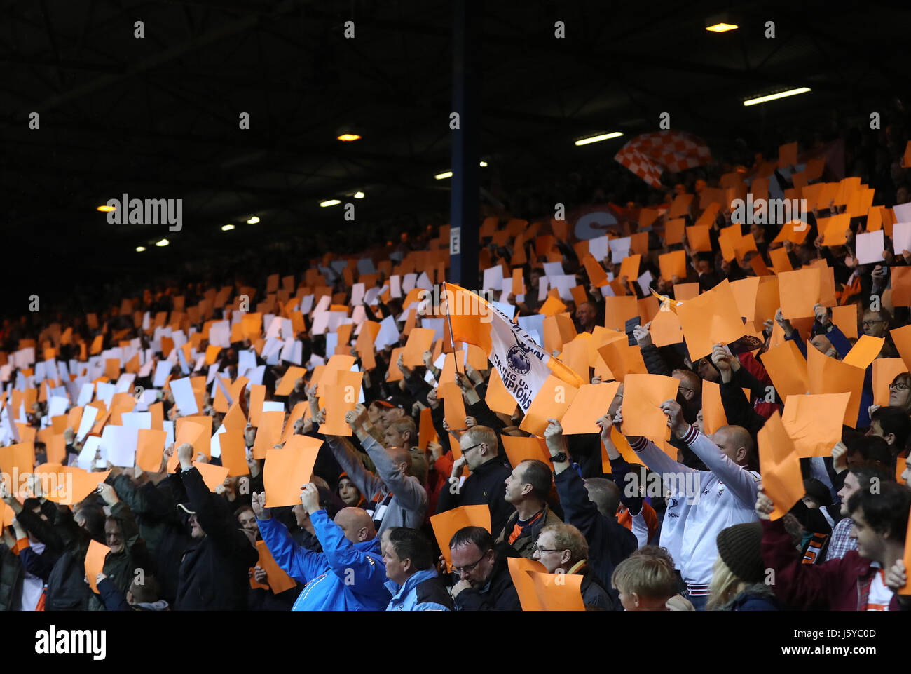Luton Town fans in the stands show their support during the Sky bet ...