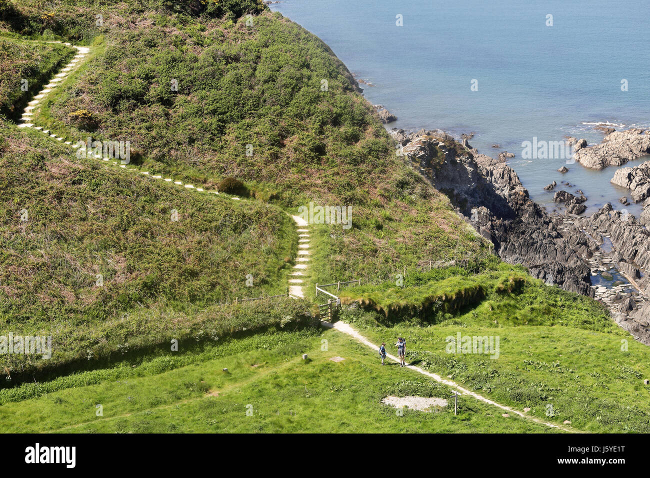 North Devon seascape viewed from the Coast path Stock Photo - Alamy