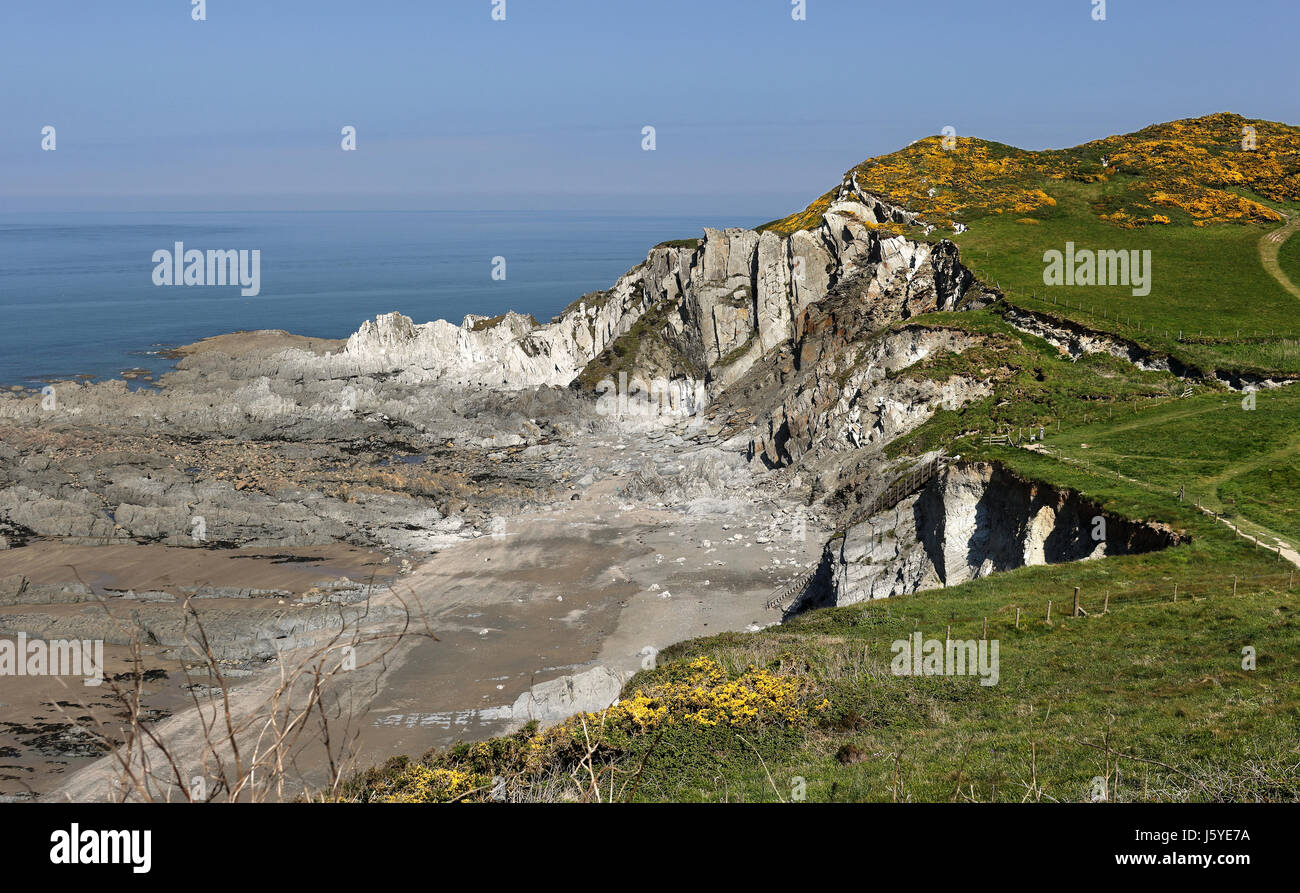 North Devon seascape viewed from the Coast path Stock Photo - Alamy